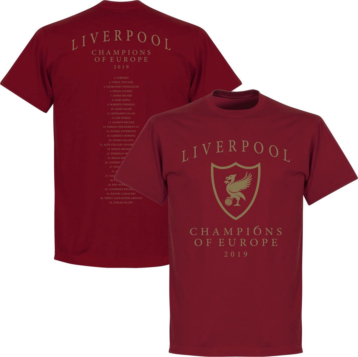 Liverpool Champions Of Europe 2019 Selectie T-Shirt - Rood - XL | bol.com