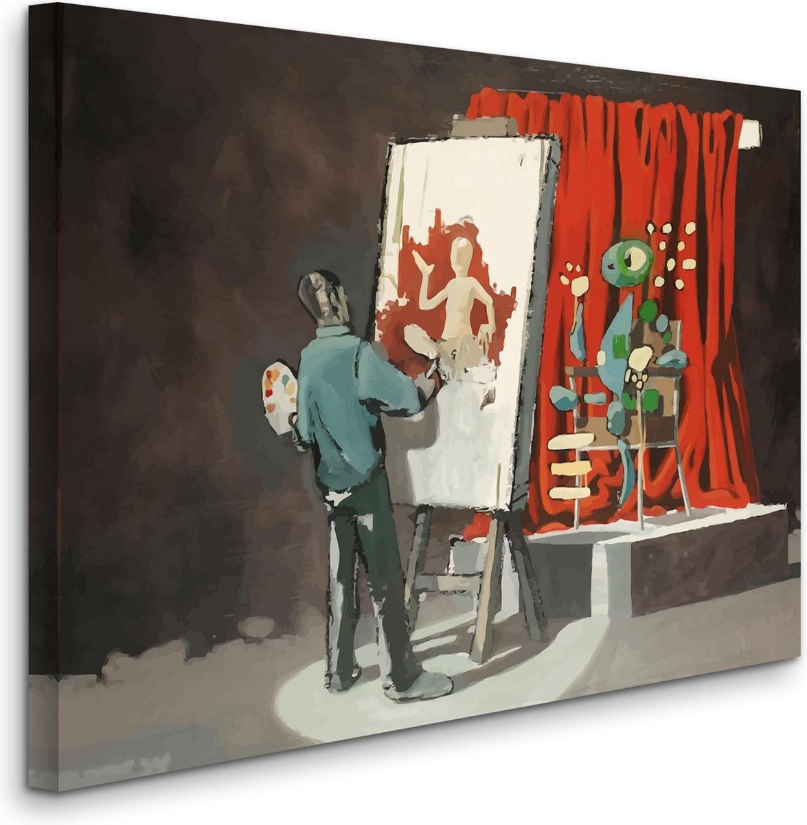 BANKSY Portrait of an Artist Canvas Print | bol.com