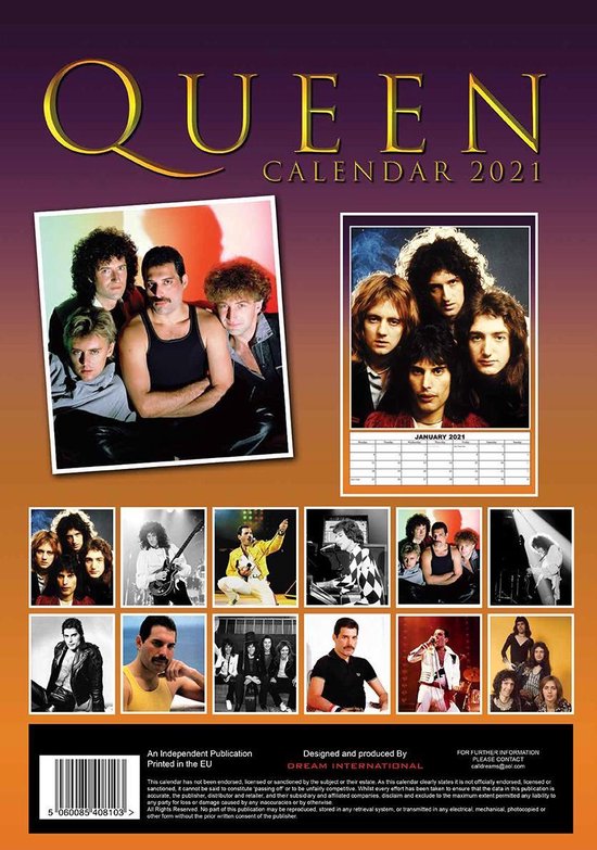 Queen Kalender 2021 A3 | bol.com