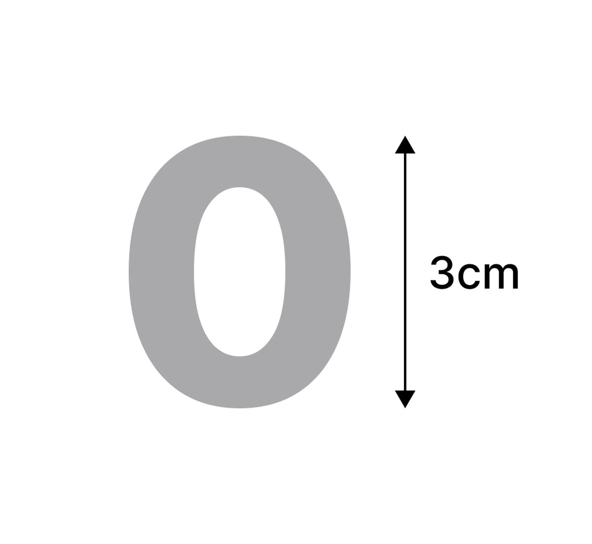 Cijfer stickers / Plaknummers - Set - Metallic Zilver - 3cm hoog ...