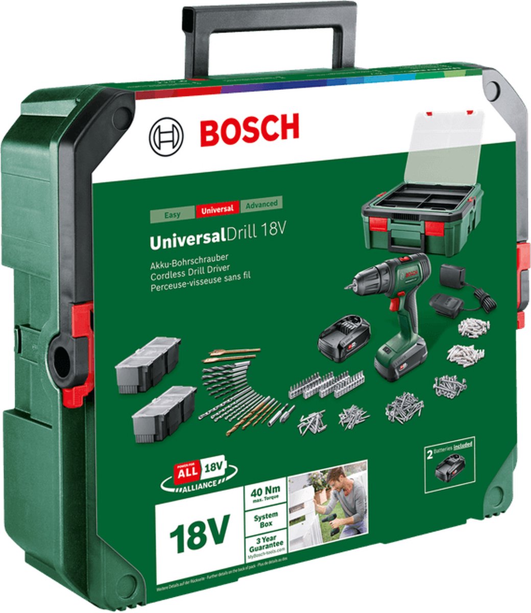 Bosch accuboormachine UniversalDrill 18 + SystemBox | bol