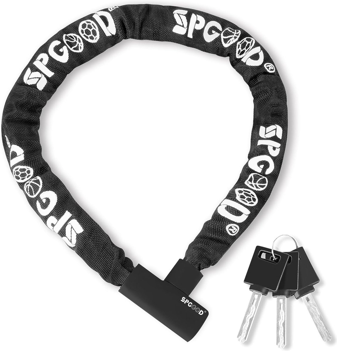 Fietsslot met 2 sleutels, fietsslot 90 cm van 6 mm stalen ketting ...