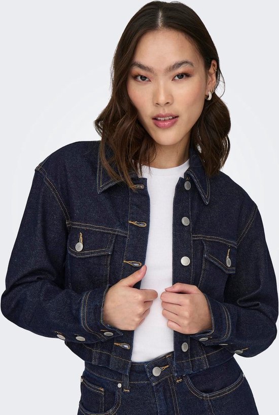Only ONLHEATHER LS RINSE DNM JACKET - Dark Bl Dark Blue | bol.com