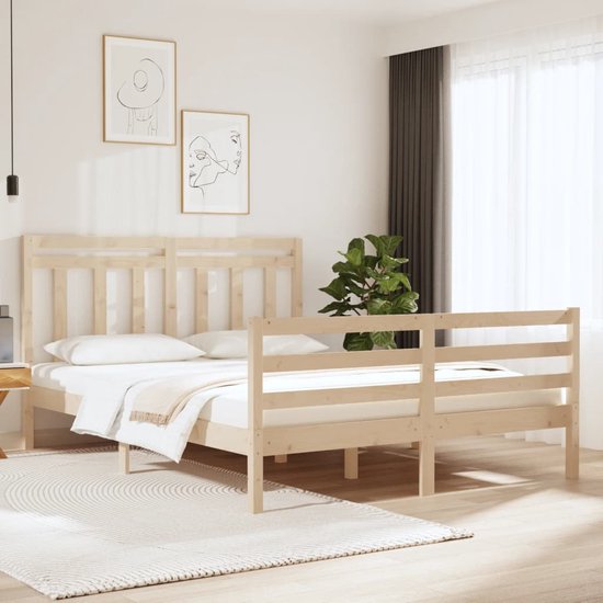 The Living Store Bedframe massief hout 150x200 cm 5FT King Size ...