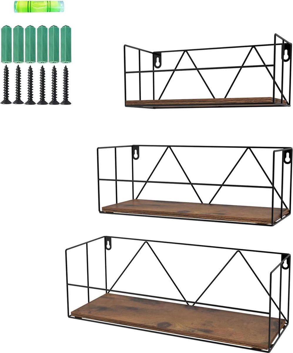 Wandrek, 3-delige set, zwevende planken, moderne wandplank, wandgemonteerde planken,... | bol.com