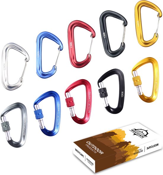 Karabijnhaak- 4 Pack- Screw Lock- 12KN | bol.com