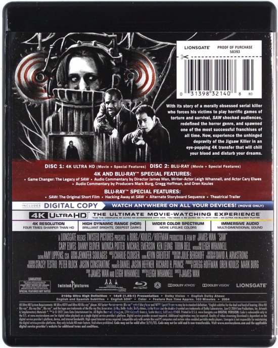 Saw [Blu-Ray 4K]+[Blu-Ray], Ken Leung | Dvd's | bol