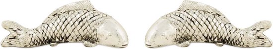 Dekoratief | Deco vis, zilver, resina, 15x5x5cm, set van 2 stuks ...