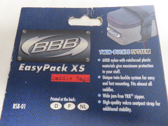 BBB - EasyPack - Zadeltas - XS - 6,50cm x 12 cm x 6cm hoogte | bol.com
