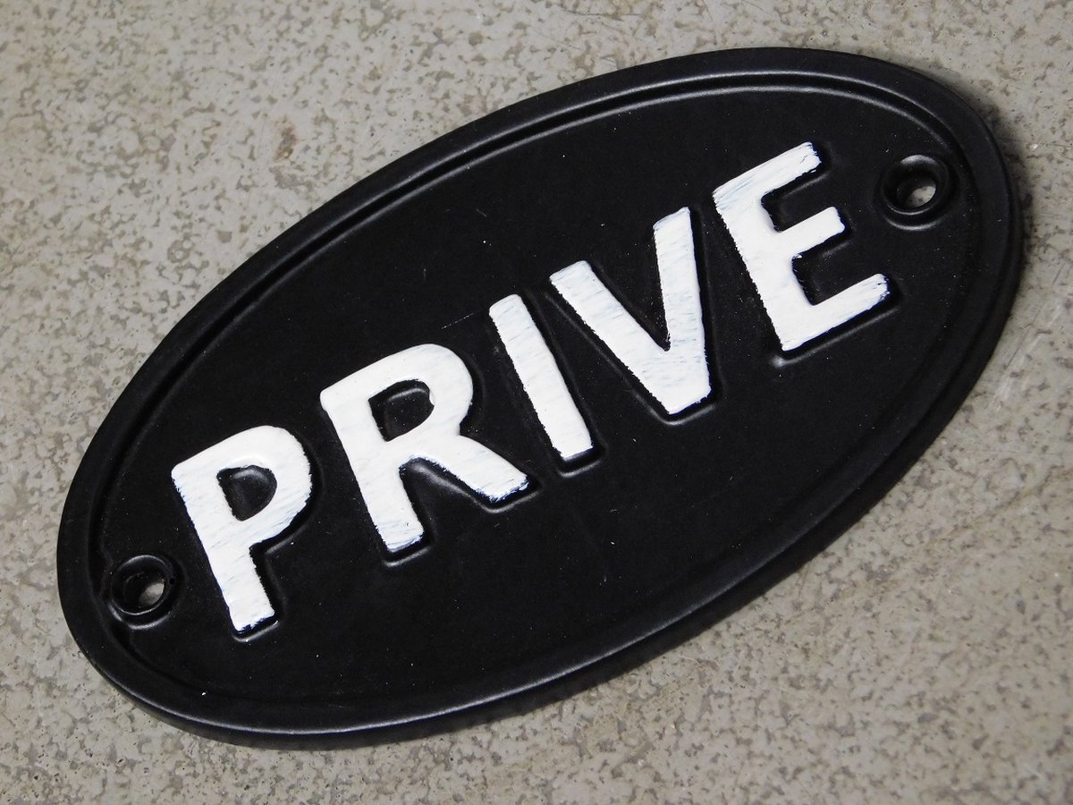 Deurbordje PRIVE - Ovaal - Zwart met Wit | bol.com