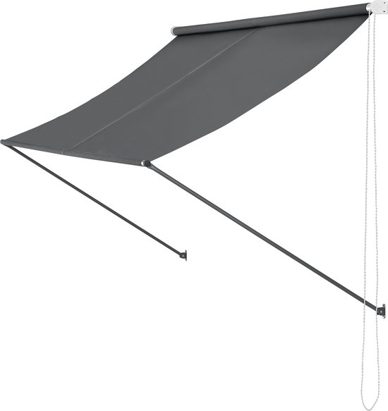 Luifel Luisita - Grijs - 350x120 cm - Uitvalarmluifel - Staal en stof ...