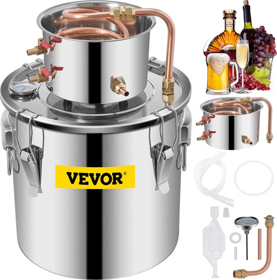 VEVOR Moonshine Still Distiller 21 L Alcohol Distiller Moonshine Still ...