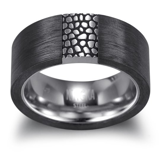 Magnetox X Kingka - Reptile - Ring - Zwart Koolstof + Mat Antiek Silver ...
