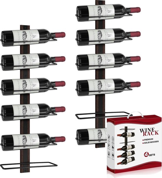 Wijnrek flessenrek, wijnrek muur voor 12 wijnflessen, wijnrek muur ...