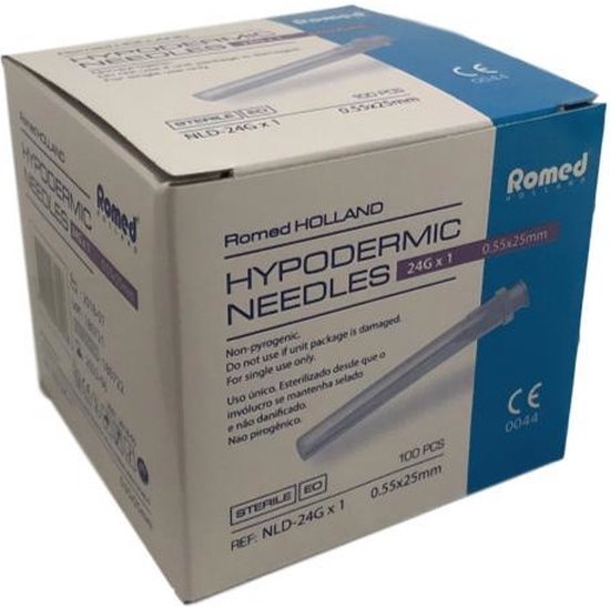 Romed 100st injectienaald 24G x 1 - steriele naalden - injectienaalden ...