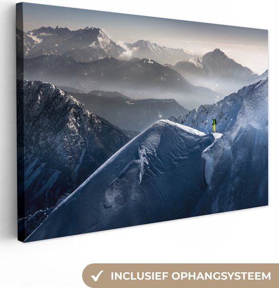Canvas doek - Foto op canvas - Bergen - Mist - Landschap - Natuur ...