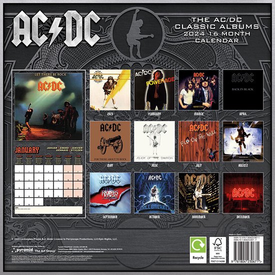 Postkalender 2024 Acdc