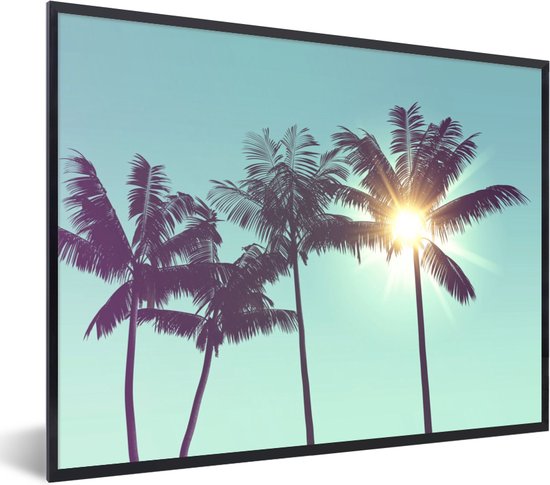 Fotolijst incl. Poster - Palmbomen - Zomer - Zon - 80x60 cm ...