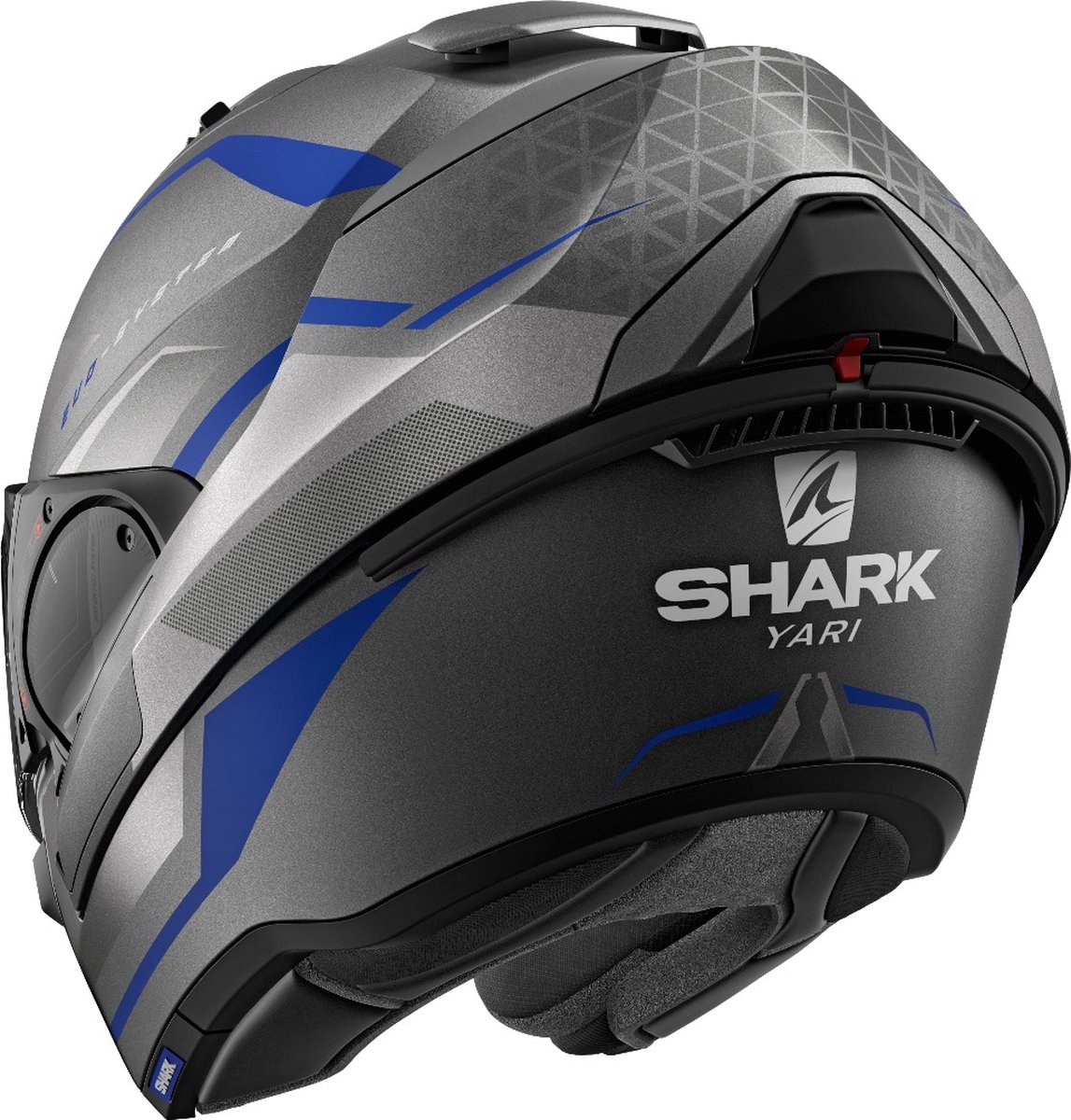 SHARK EVO ES YARI Motorhelm Systeemhelm Mat Antraciet blauw Zilver - Maat S | bol.com