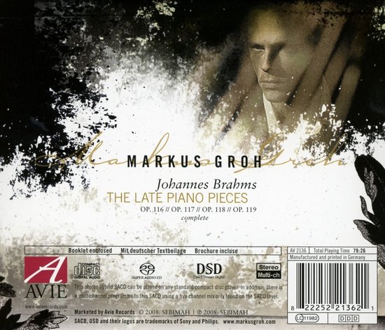 Markus Groh - Brahms: The Late Piano Pieces Complete (CD), Markus Groh ...