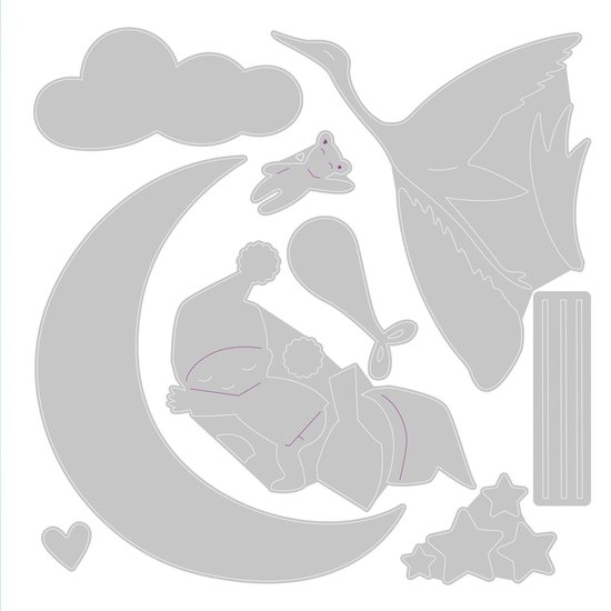 Sizzix Thinlits Snijmal Set - Lunar Baby - 9 stuks | bol