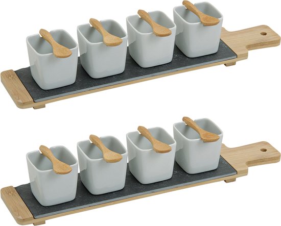 12x Snackschaaltjes/sausschaaltjes porselein vierkant 7 cm - Schaaltjes ...