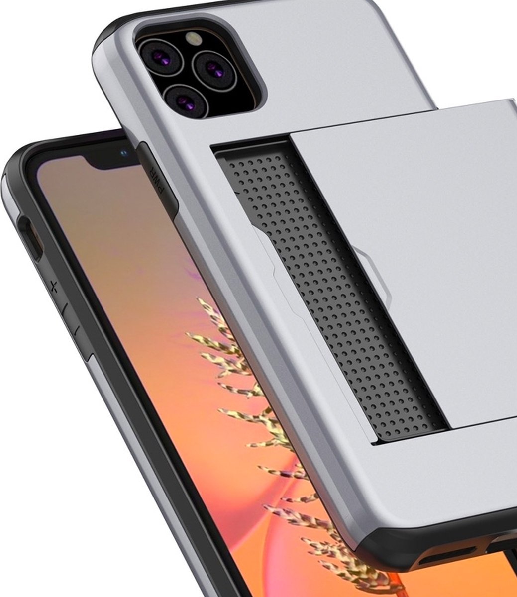 Mobiq - Hybrid Card Case iPhone 11 | Kaartenhouder | Pasjeshouder ...