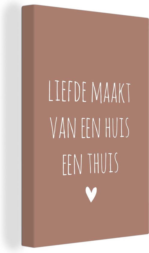 Canvas Schilderij Quotes - Liefde maakt van een huis een thuis ...