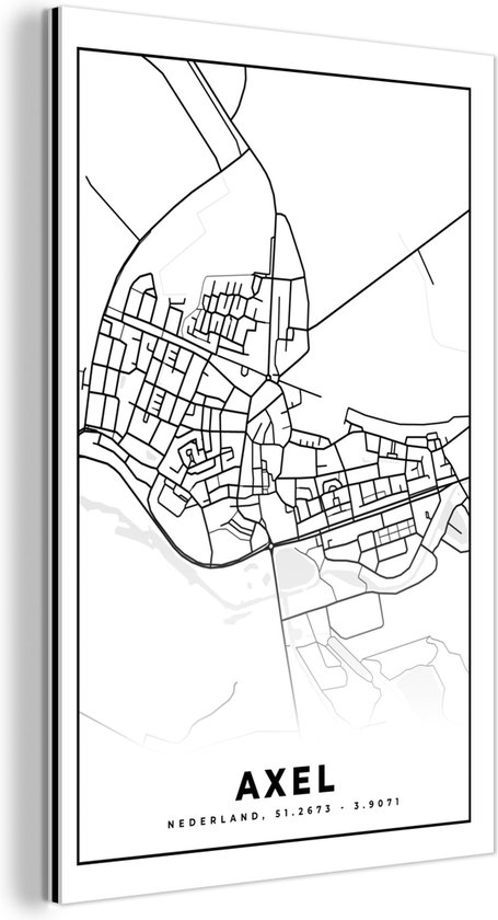 Wanddecoratie Metaal - Aluminium Schilderij Industrieel - Kaart - Axel ...