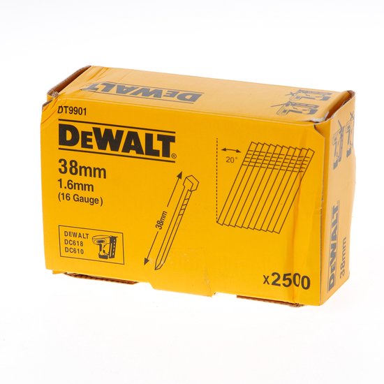 DeWalt Spijkers zonder kop 38mm DT9901 - 2500 Stuks | bol