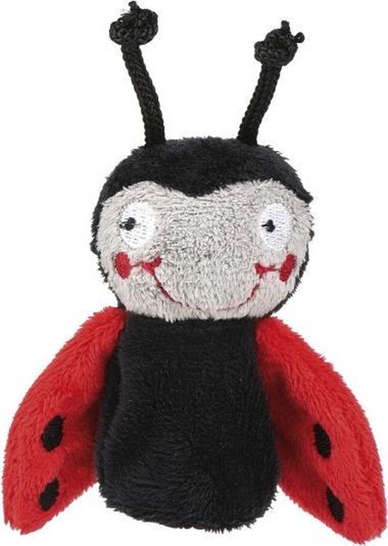vingerpop Krabbelk√§fer lieveheersbeestje 9,5 cm zwart/rood | bol.com