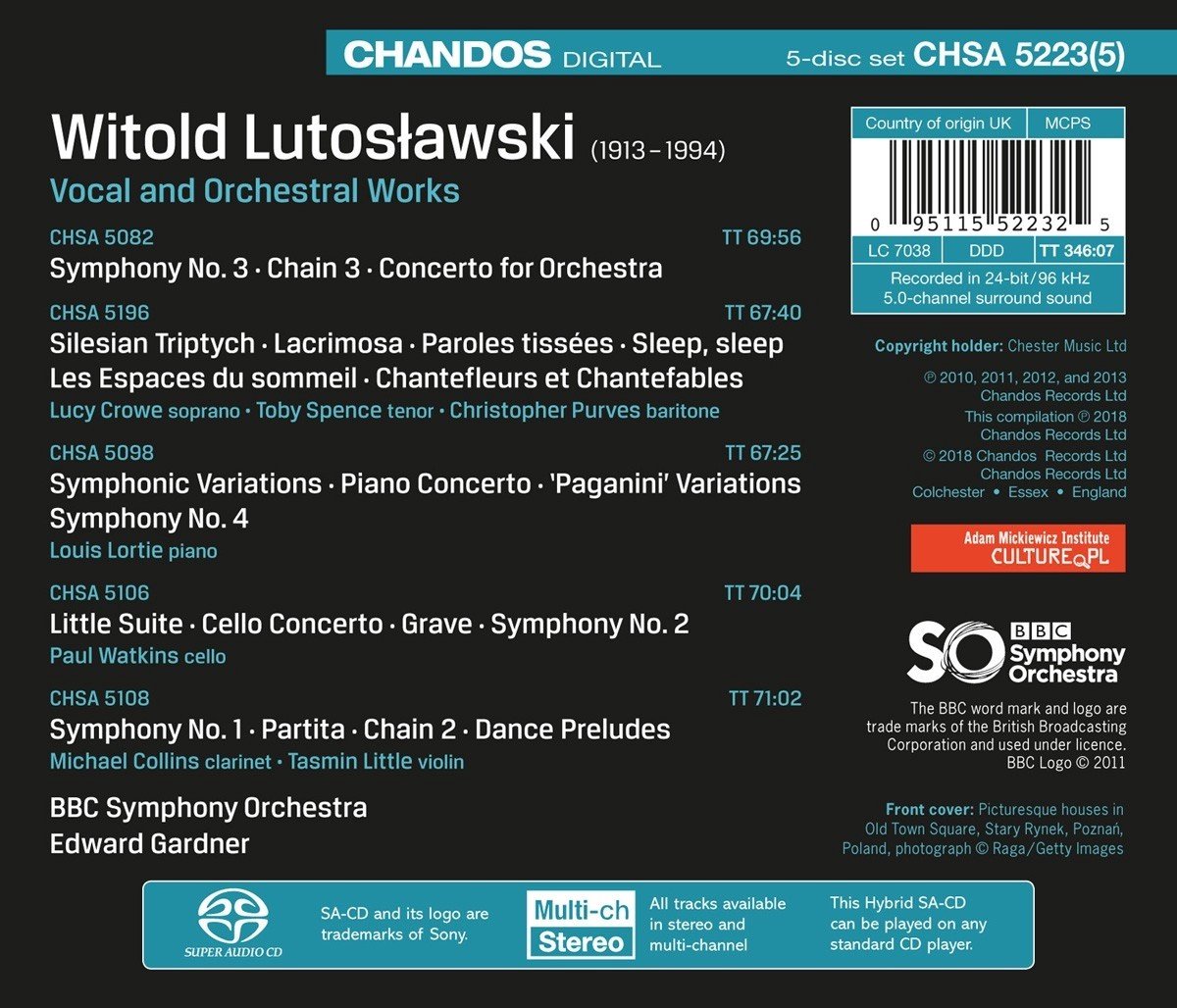 BBC Symphony Orchestra Lucy Crowe & - Lutoslawski: Vocal And Orchestral ...