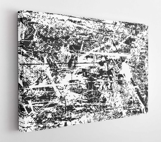 Canvas schilderij - Distressed background in black and white texture ...