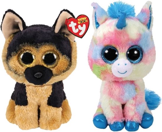 Ty - Knuffel - Beanie Buddy - Spirit German Shepherd & Blitz Unicorn | bol
