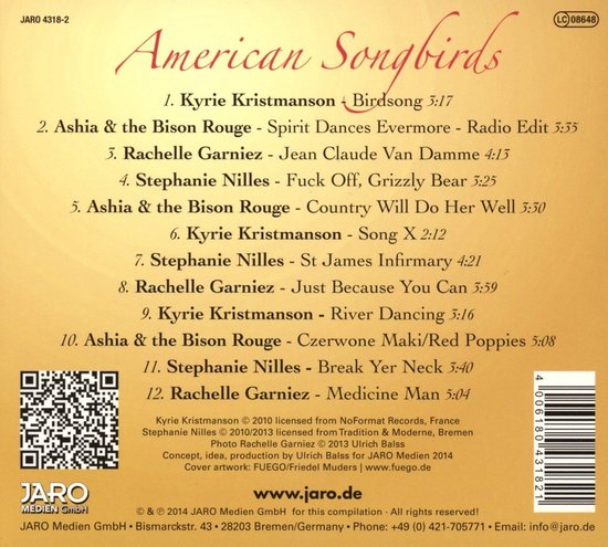 Various Artists - American Songbirds. Women Singer-Songwriter (CD ...