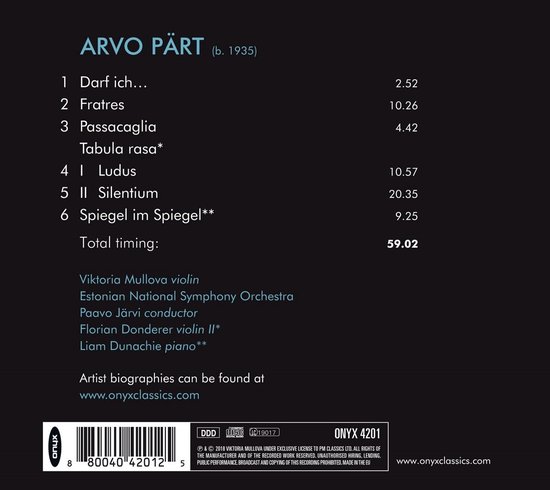 Estonian National Symphony Orchestra - Pärt: Arvo Pärt (CD), Viktoria ...