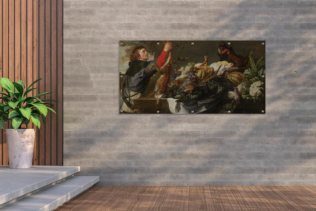 Wanddecoratie buiten Stilleven met een jager - Schilderij van Frans ...