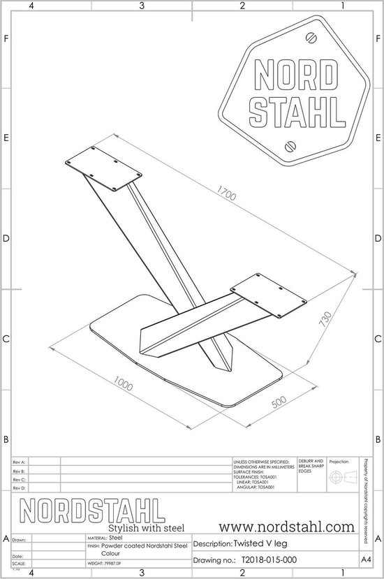 Nordstahl Twisted V leg | bol