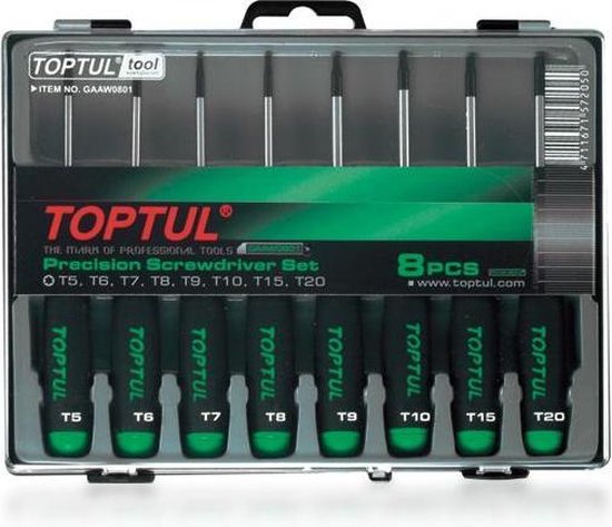 Set torx mini schroevendraaiers 8pc :T5-T20 | bol