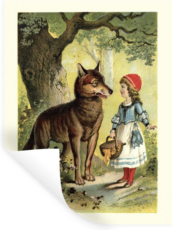 Sticker Muursticker Illustration du petit chaperon rouge - illustration ...