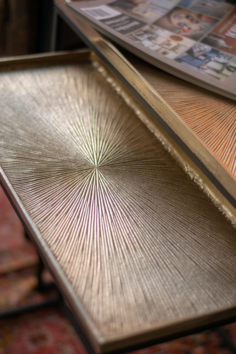 PTMD Sidetable Daan Goud Aluminum Zwart Set van 3 | bol.com