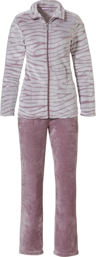 Pasha dames huispak fleece | MAAT 44 | Zebra | oudroze | bol.com