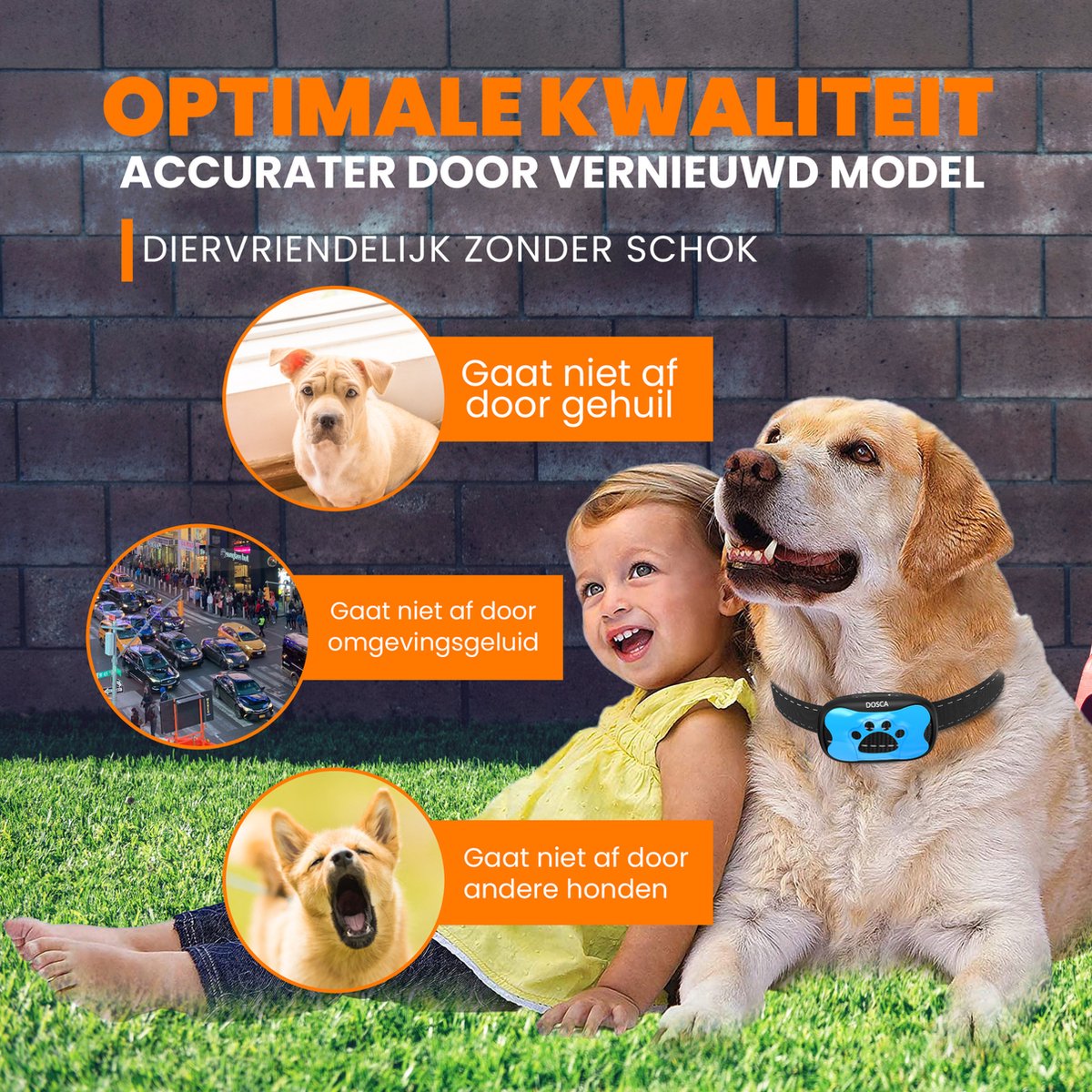 DOSCA® Anti Blafband Pro- Anti Blaf Apparaat - Blafband voor Honden ...