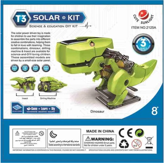 T3 SOLAR ROBOT - Bouwpakket Robot - Op Zonne-energie - 3 Modellen in 1 ...