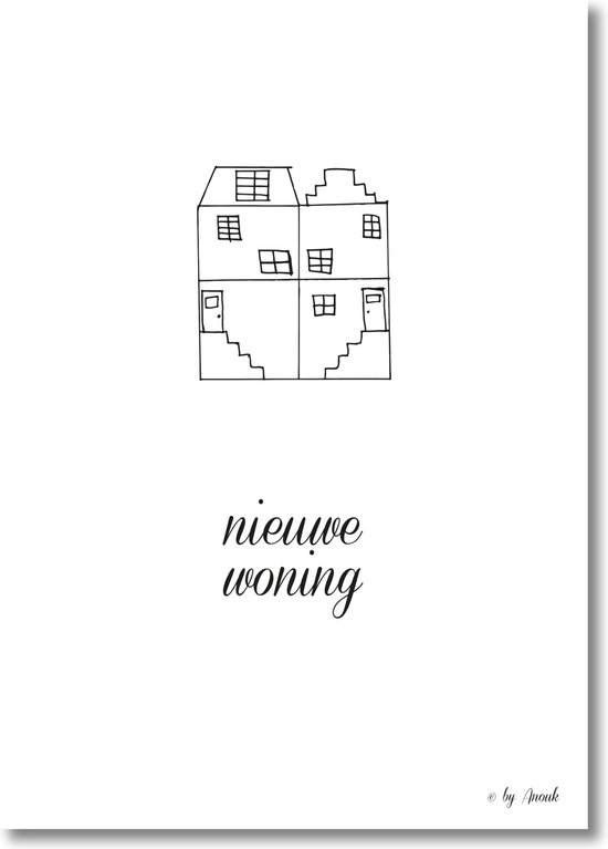 Huisje - by Anouk | verhuiskaarten - adreswijziging | A6 | kaartenset | 12 stuks | bol