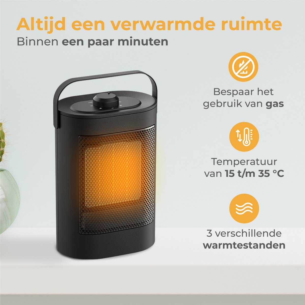 Nuvance - Elektrische Kachel - 1500W - Terrasverwarmer - Keramische ...