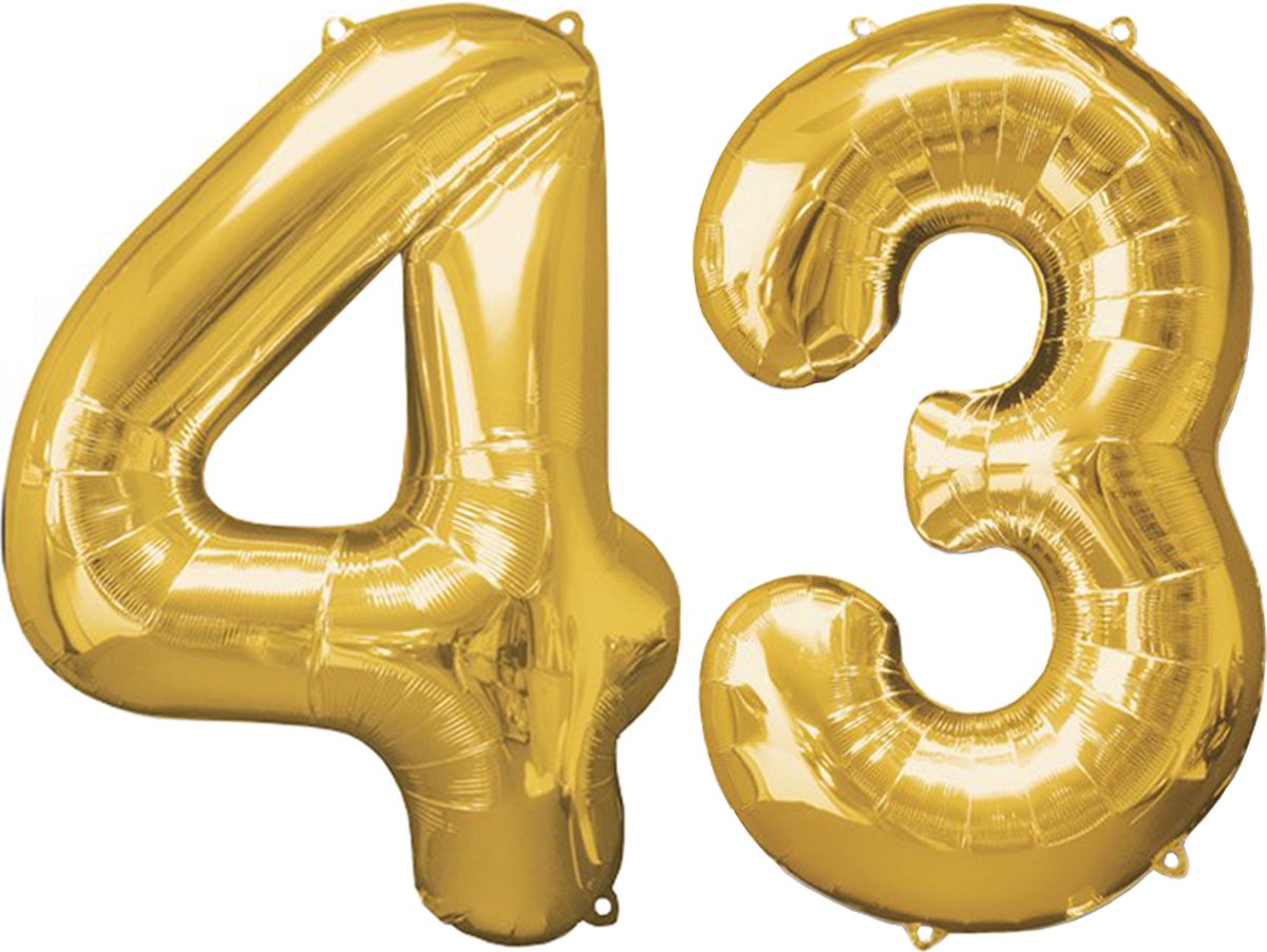 Versiering 43 Jaar Ballon Cijfer 43 Verjaardag Versiering Folie Helium ...