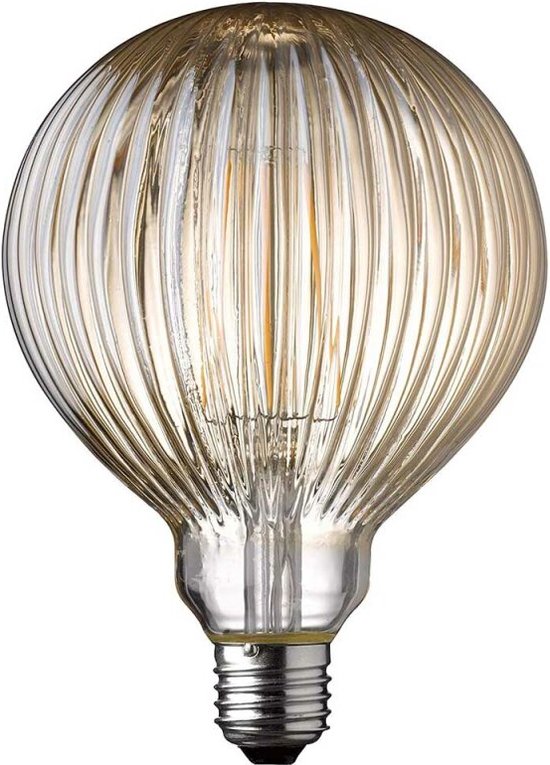 Wofi LED filament ribbel Globelamp G125 E27 4W 1800K Goud Niet dimbaar | bol.com