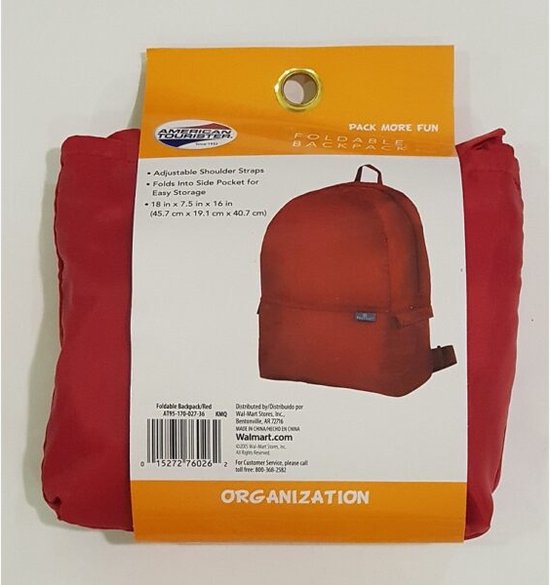 Opvouwbare rugzak - foldable packback - American tourister - Rugzak met opbergzak. | bol