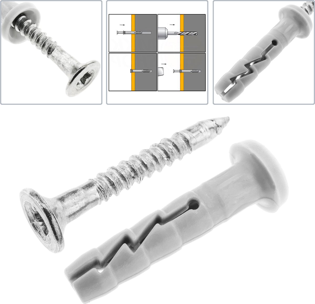 BeMatik - Slagplug met schroef 5 x 25 mm 50 eenheden | bol.com